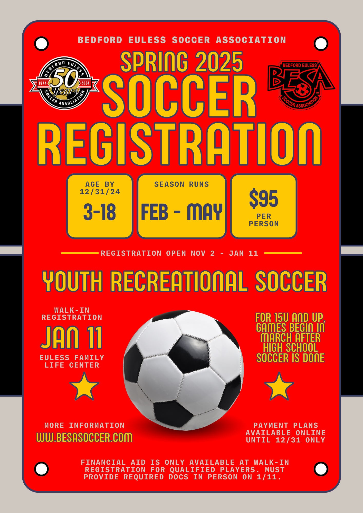 Bedford Euless Soccer Association – Youth Recreational Soccer for the ...